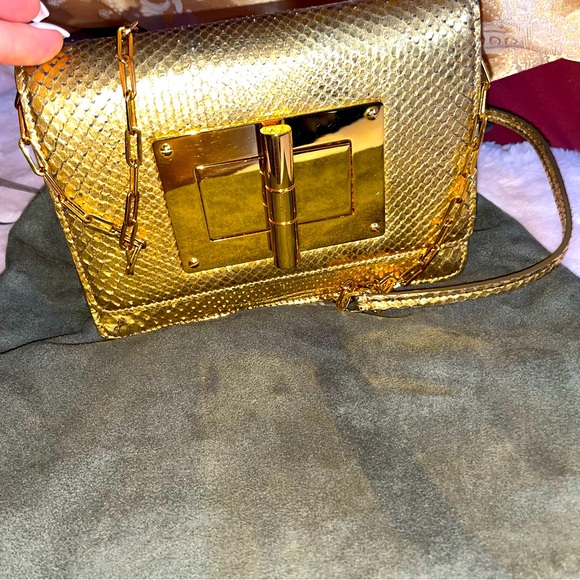 Tom Ford | Bags | Tom Ford Natalia Crossbody Bag Bronze Python With ...